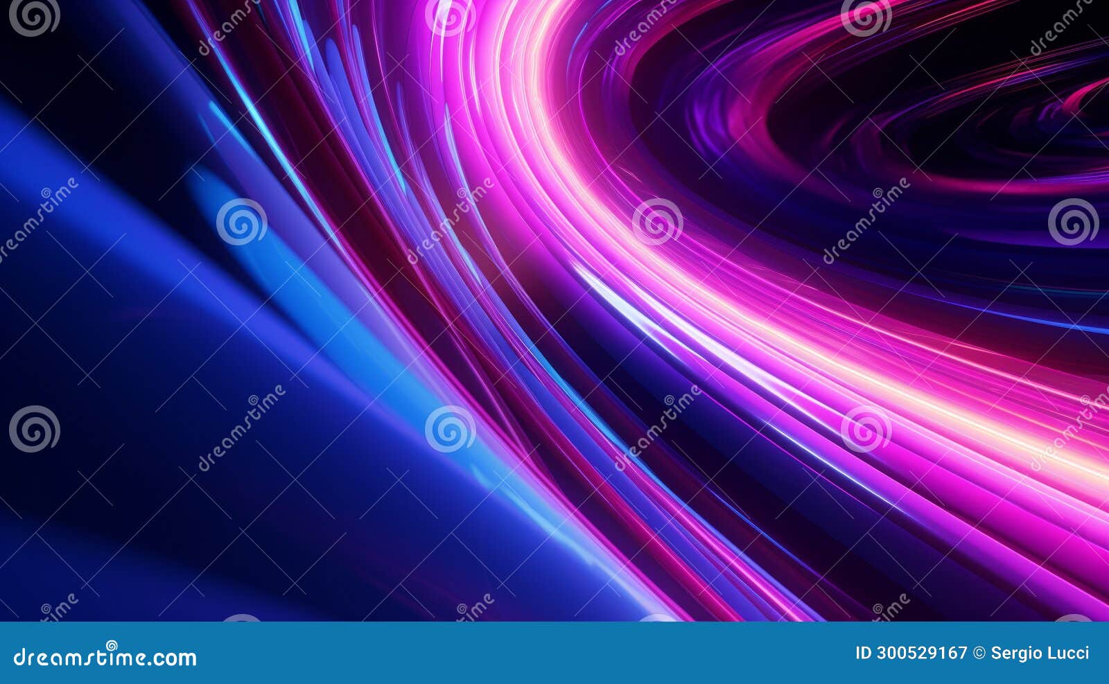 Pink and Blue Lines on a Dark Background. Gradient Flowing Wave Lines ...