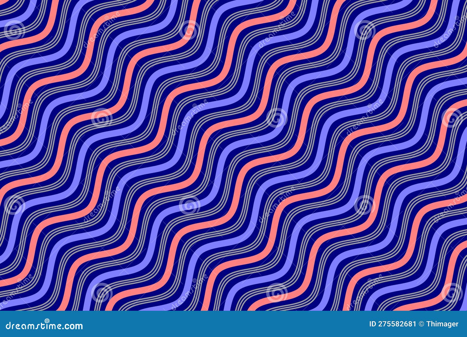 Pink and Blue Liquid Wave Lines Repeating Pattern on Navy Blue ...