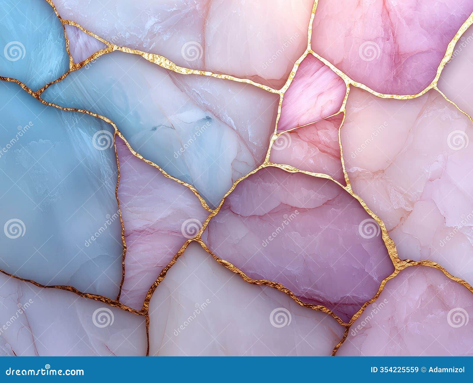 Pink and Blue Marble Texture with Gold Veins Background Stock ...