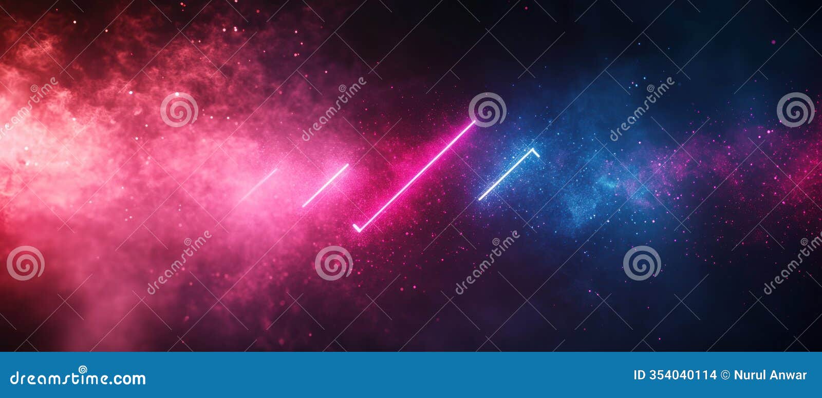 NEON PINK and BLUE LIGHTS AGAINST a STARRY NIGHT SKY Stock Photo ...