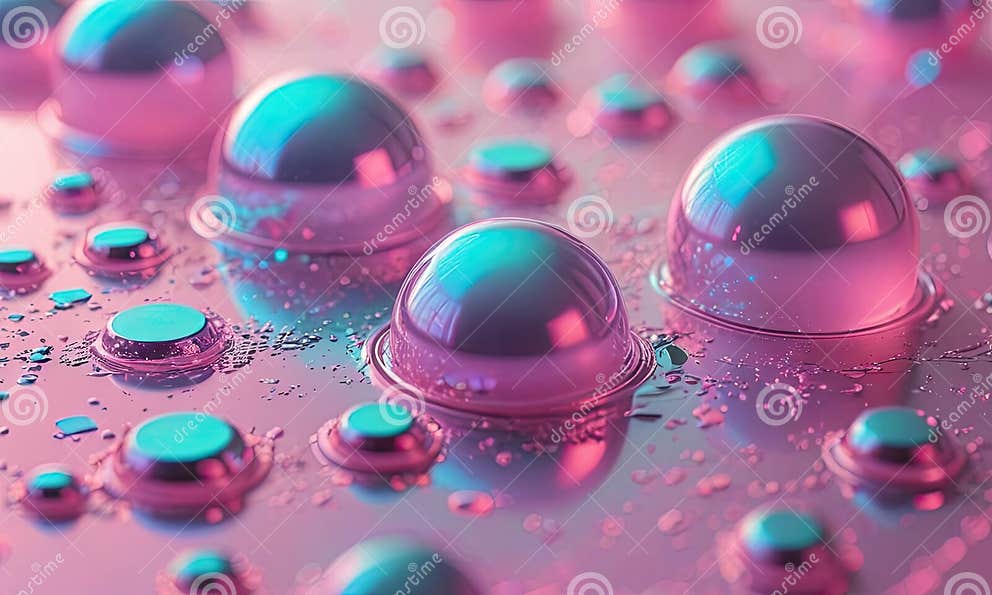 A Pink and Blue Object is Shown in a Pattern of Circles. Stock ...