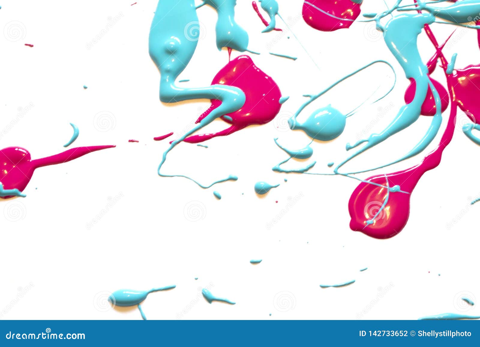 Pink and Blue Paint Splats and Abstract Background Decoration Stock ...