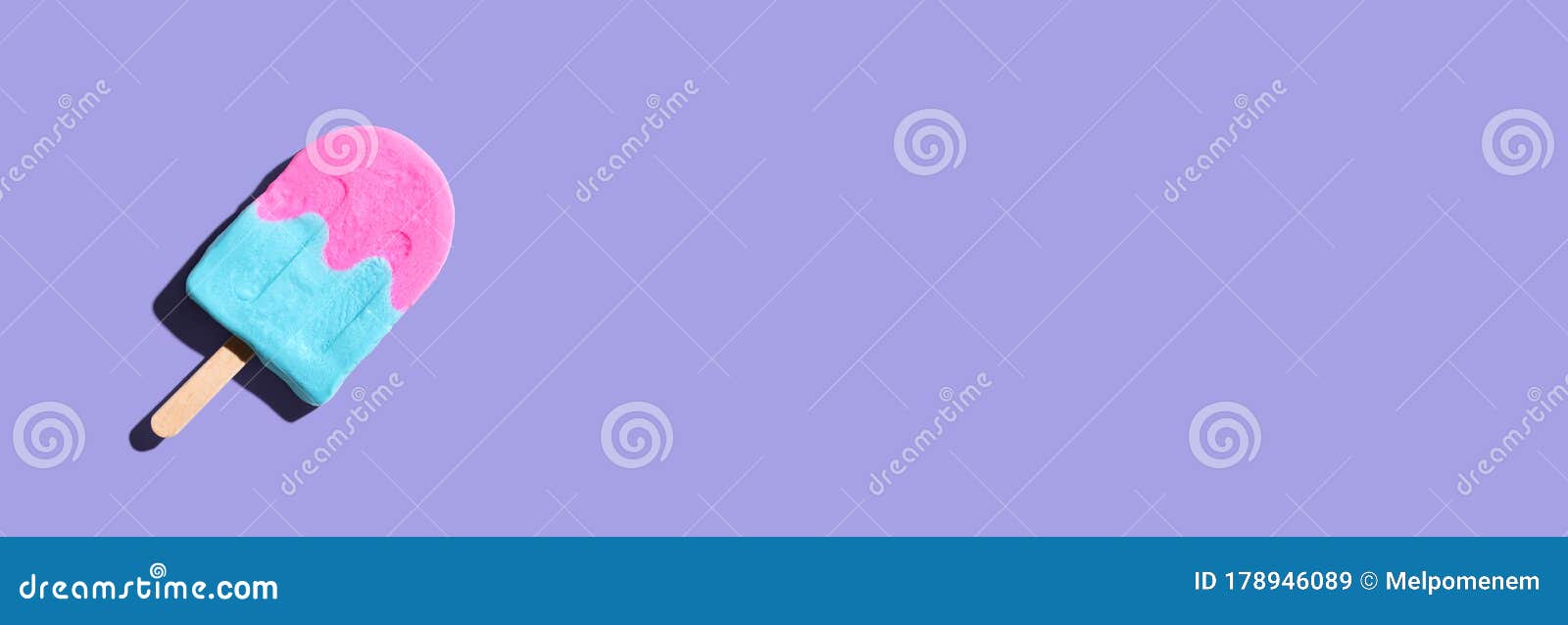 Pink and Blue Popsicle with Shadow Stock Image - Image of cool ...