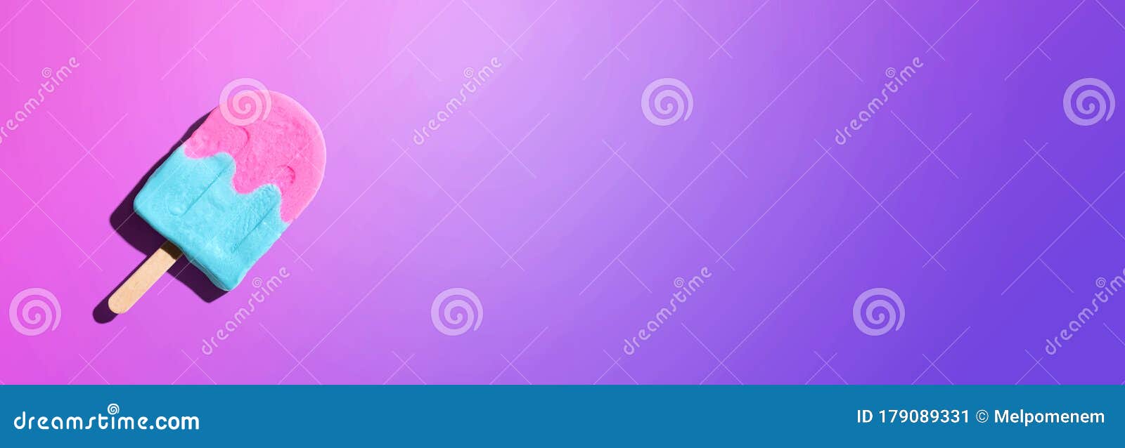 Pink and Blue Popsicle with Shadow Stock Image - Image of shadow ...