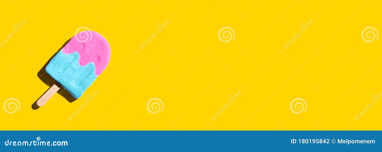 Pink and Blue Popsicle with Shadow Stock Photo - Image of overhead ...