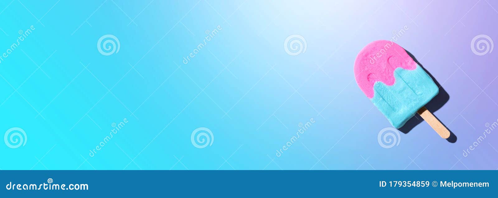 Pink and Blue Popsicle with Shadow Stock Image - Image of dessert ...