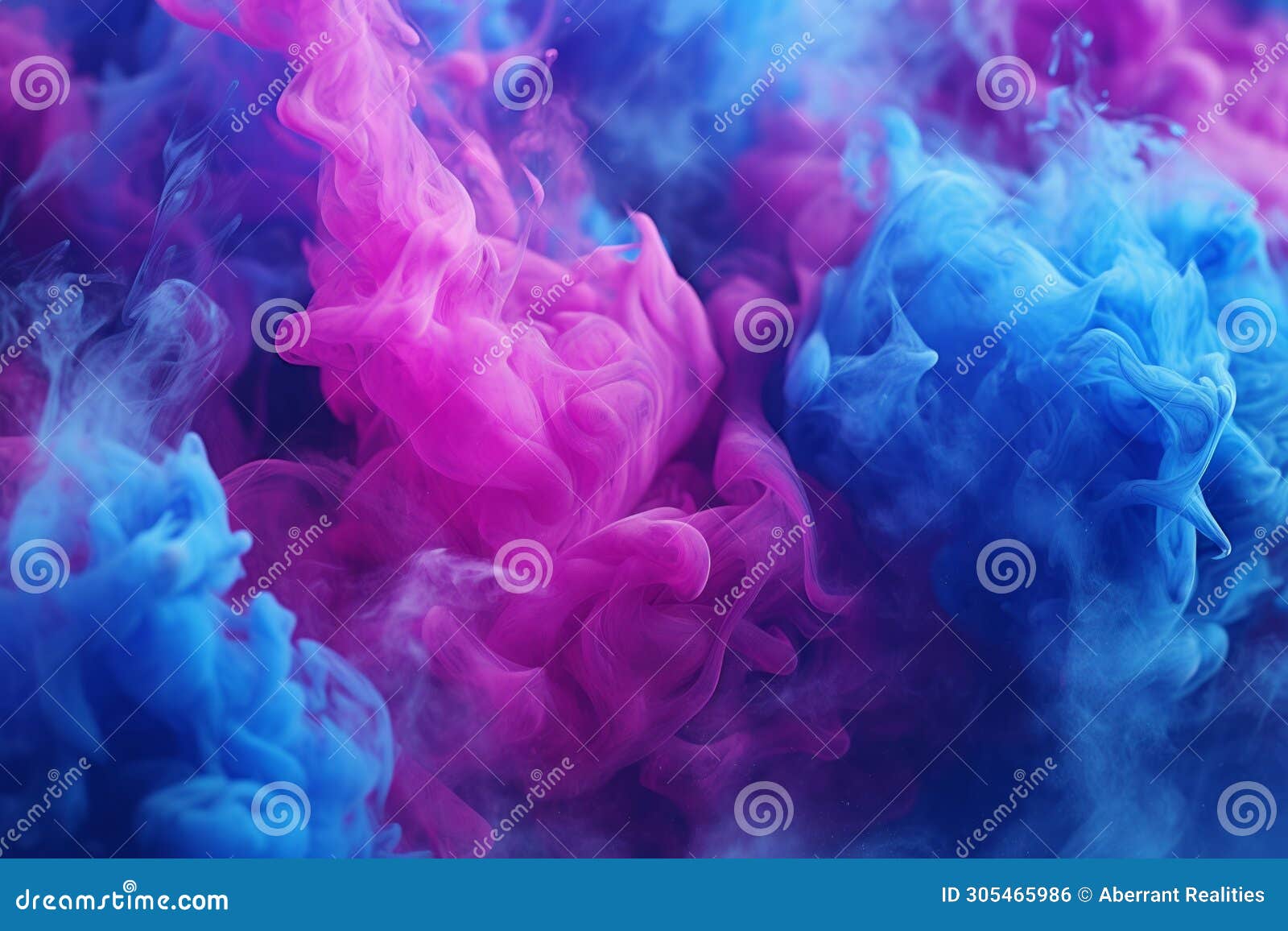 Pink and Blue Smoke in the Air on a Black Background Stock Illustration ...