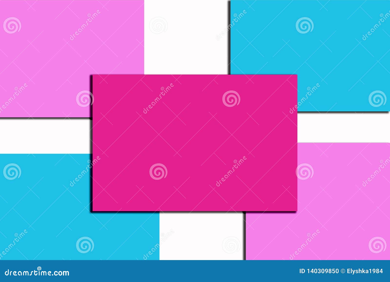 Pink and Blue Squares on a White Background Stock Illustration ...