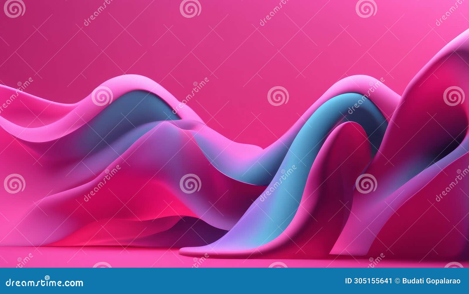 Pink and Blue Waves in the Ocean Stock Illustration - Illustration of ...