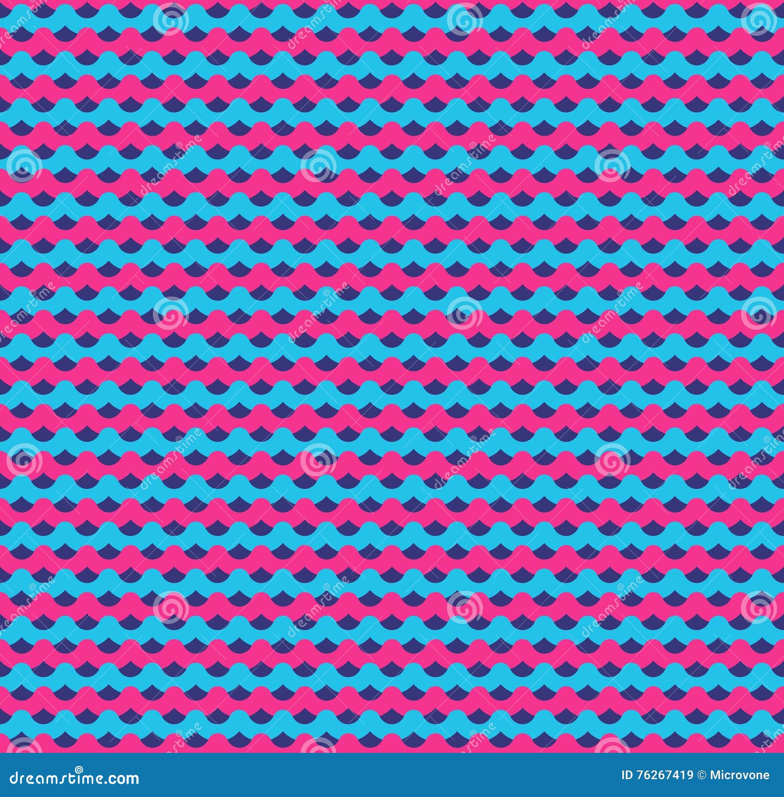 Pink and Blue Waves Seamless Background Stock Vector - Illustration of ...