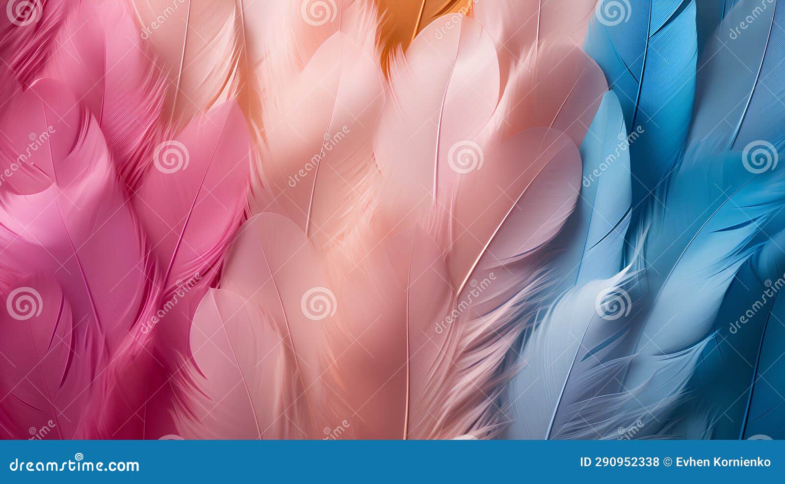 Pink, Blue and White Feather Background Stock Illustration ...