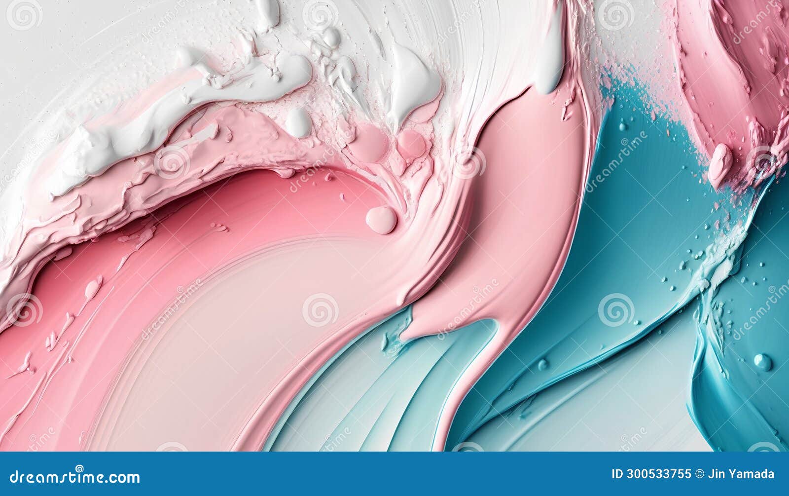 Pink, Blue and White Paint Smudges on a White Background Stock ...