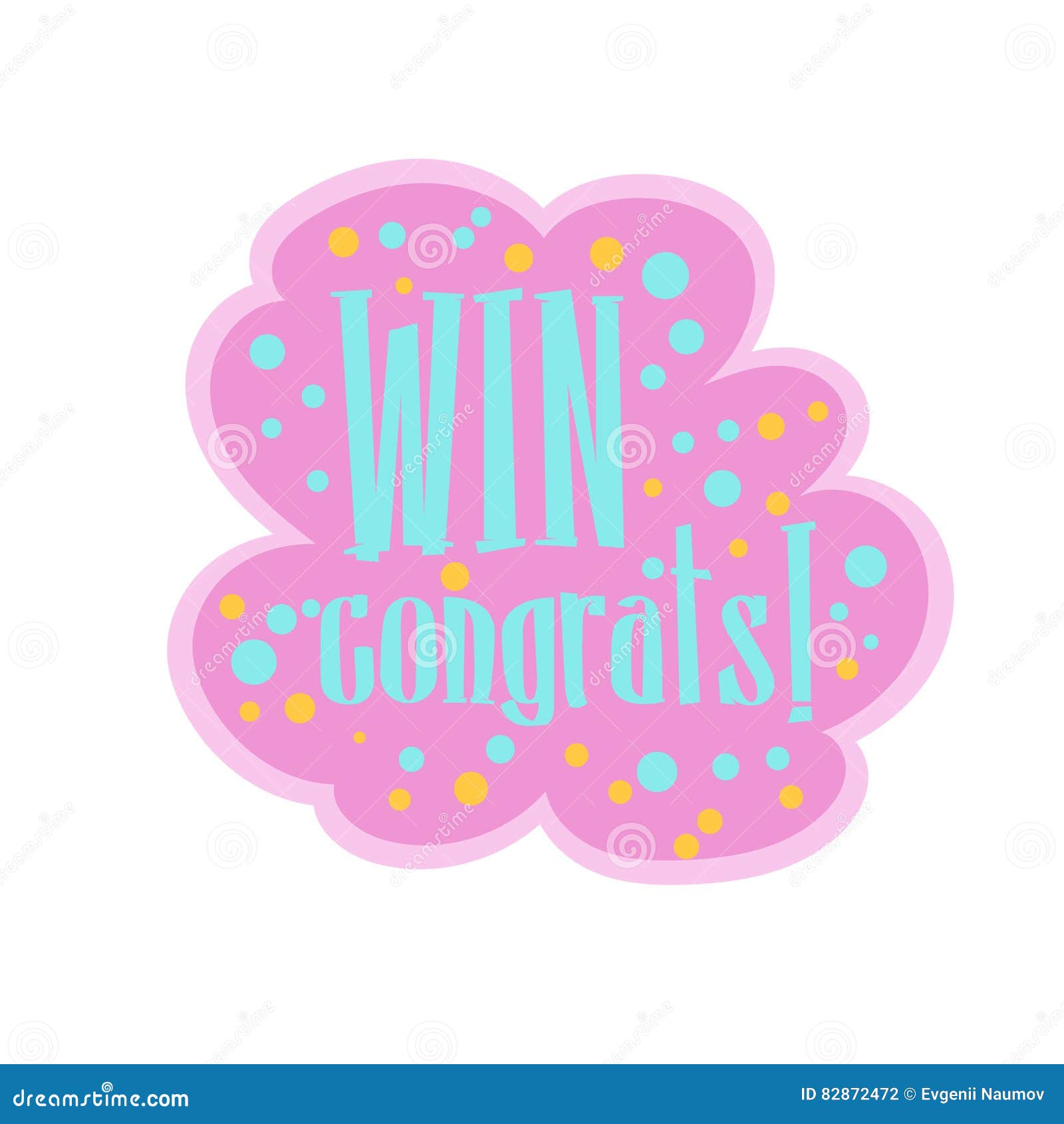 Win Congratulations Sticker With Star And Sparks Design Template For ...