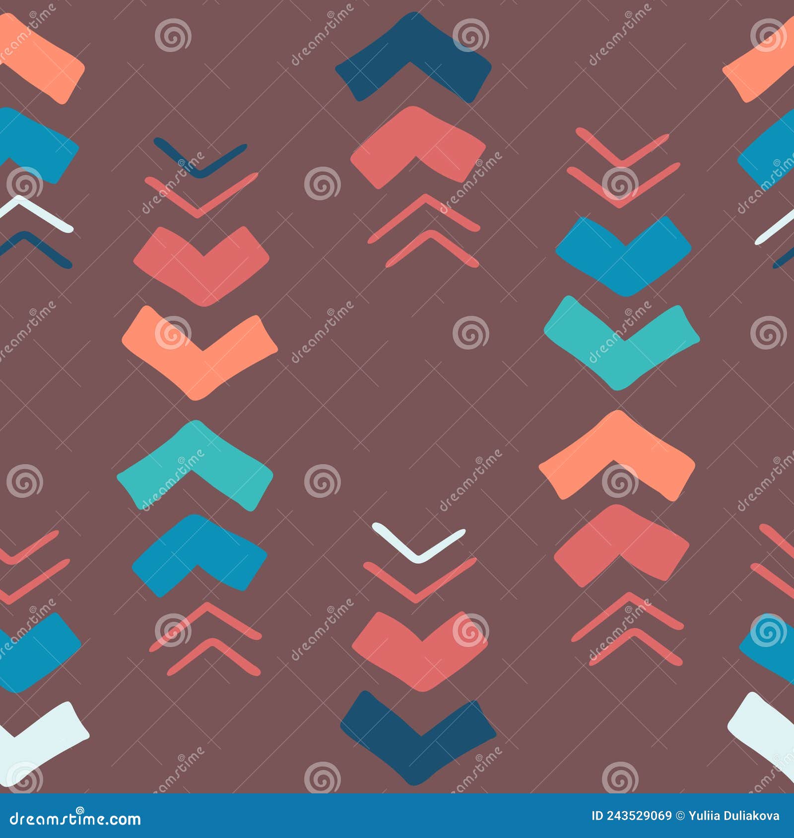 Pink Blue and Yellow Background. Line Texture Seamless Pattern. Arrows ...
