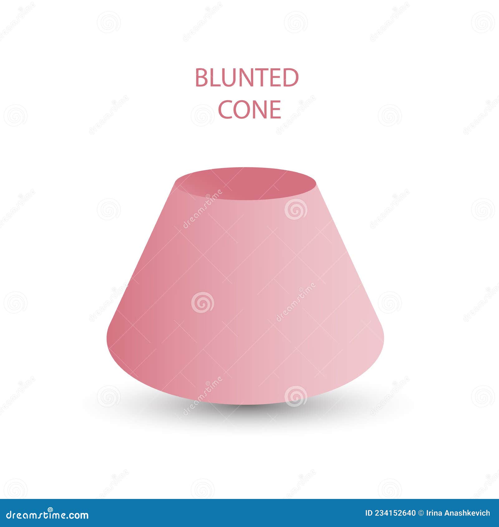 Pink Blunted Cone with Gradients and Shadow for Game, Icon, Package ...