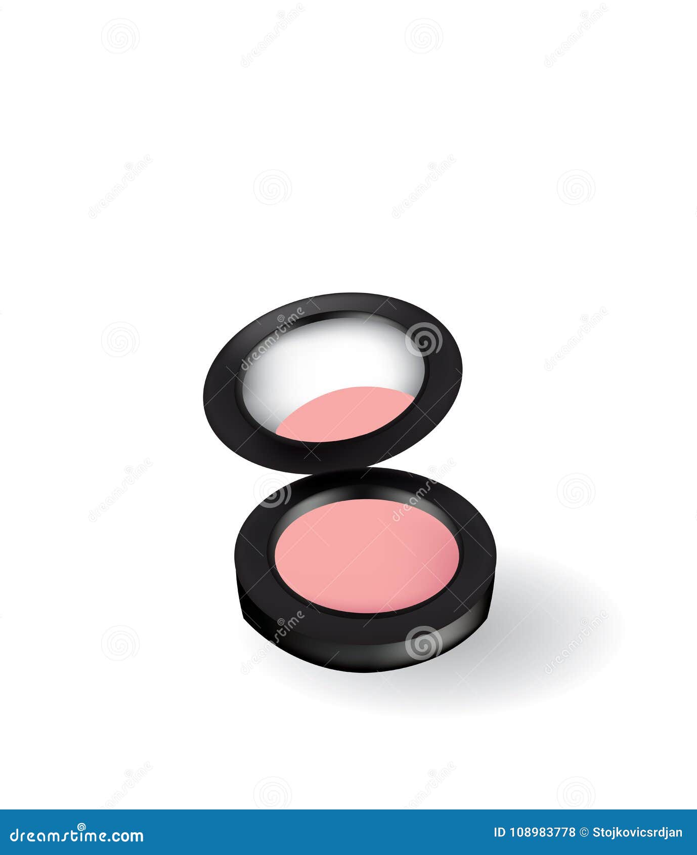 Pink blush with mirror stock vector. Illustration of grooming - 108983778