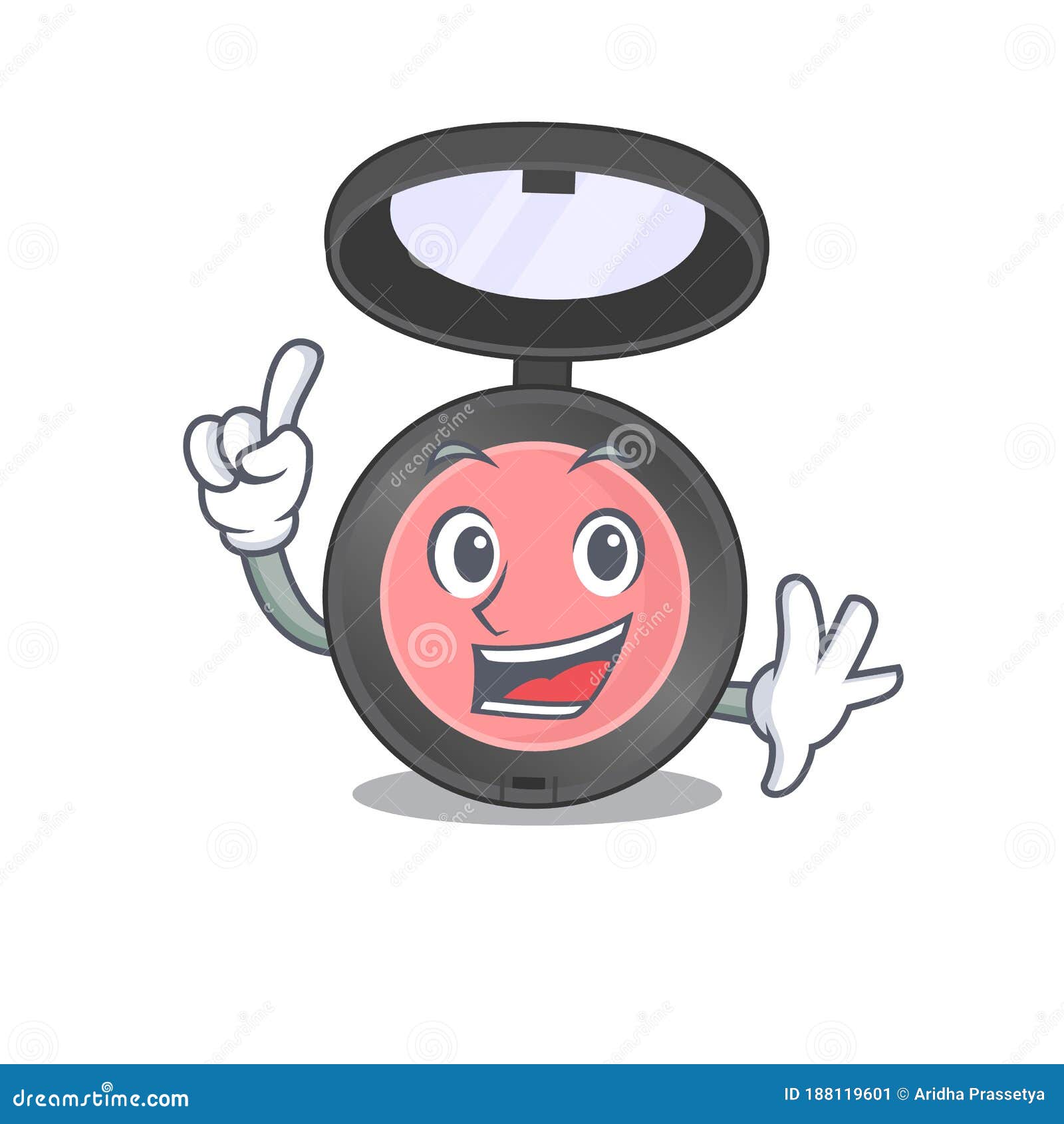 Pink Blusher Caricature Design Style With One Finger Pose Cartoon ...