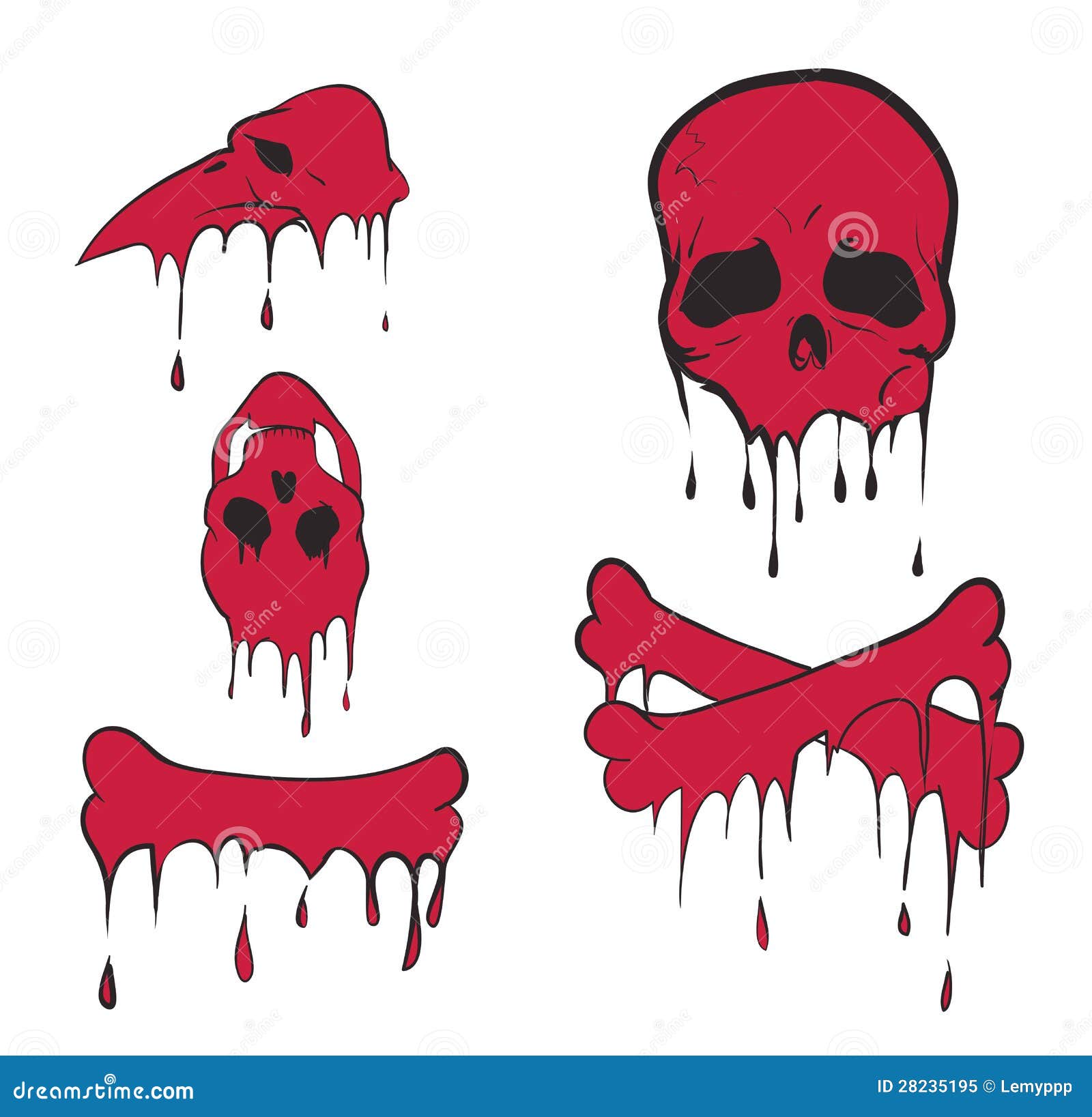 Pink bones set stock vector. Illustration of drips, simple - 28235195