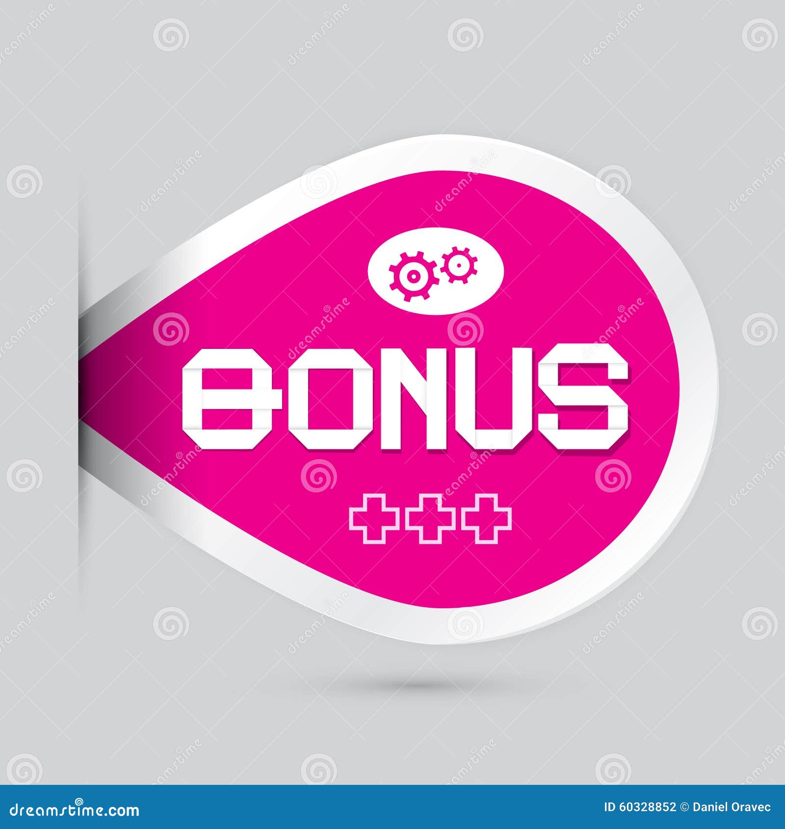 Pink Bonus Vector Label stock vector. Illustration of round - 60328852