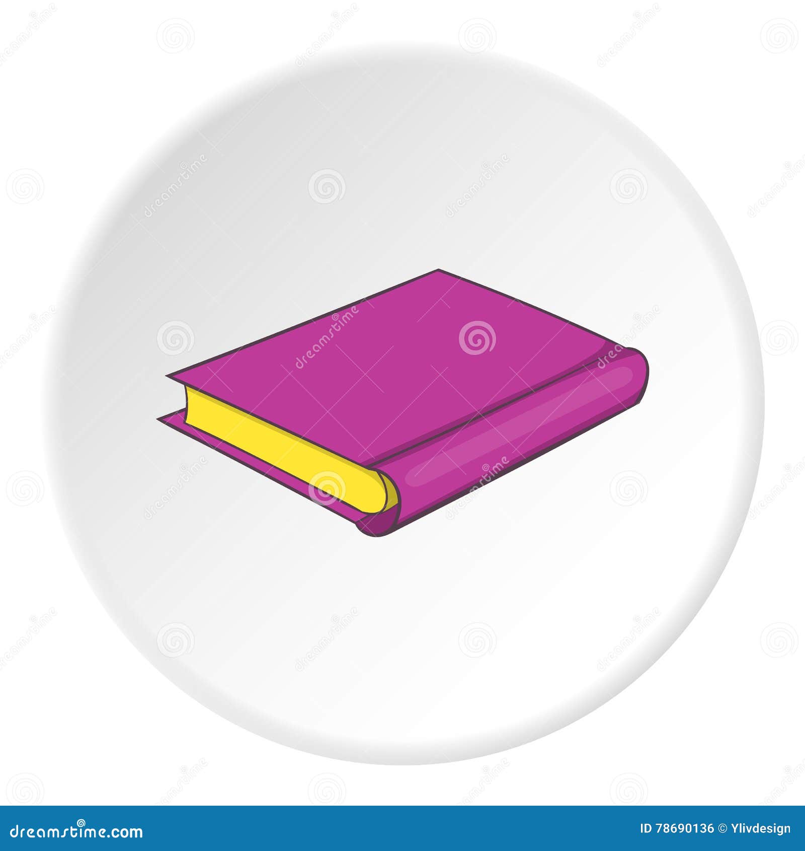 Pink Book Icon, Cartoon Style Stock Vector - Illustration of novel ...