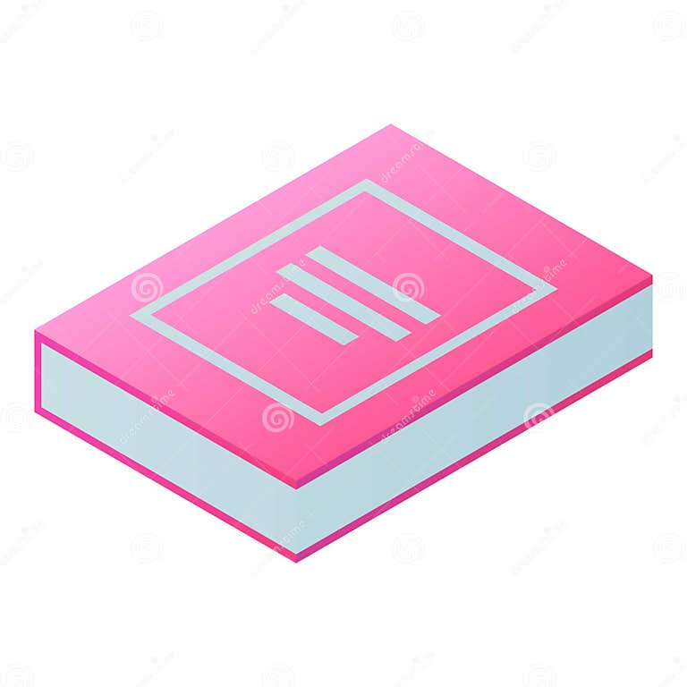 Pink Book Icon, Isometric Style Stock Vector - Illustration of ...