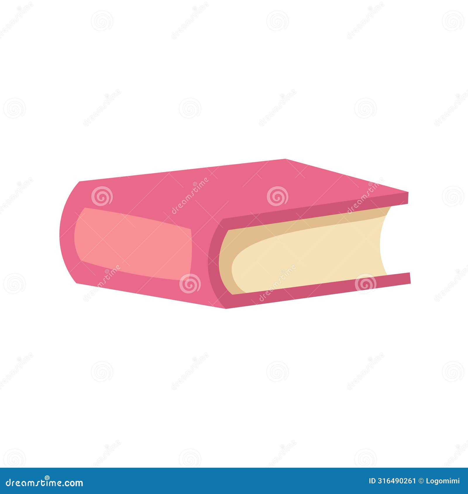 Pink Book Vector Illustration, Book Icon Vector Flat Stock Illustration ...