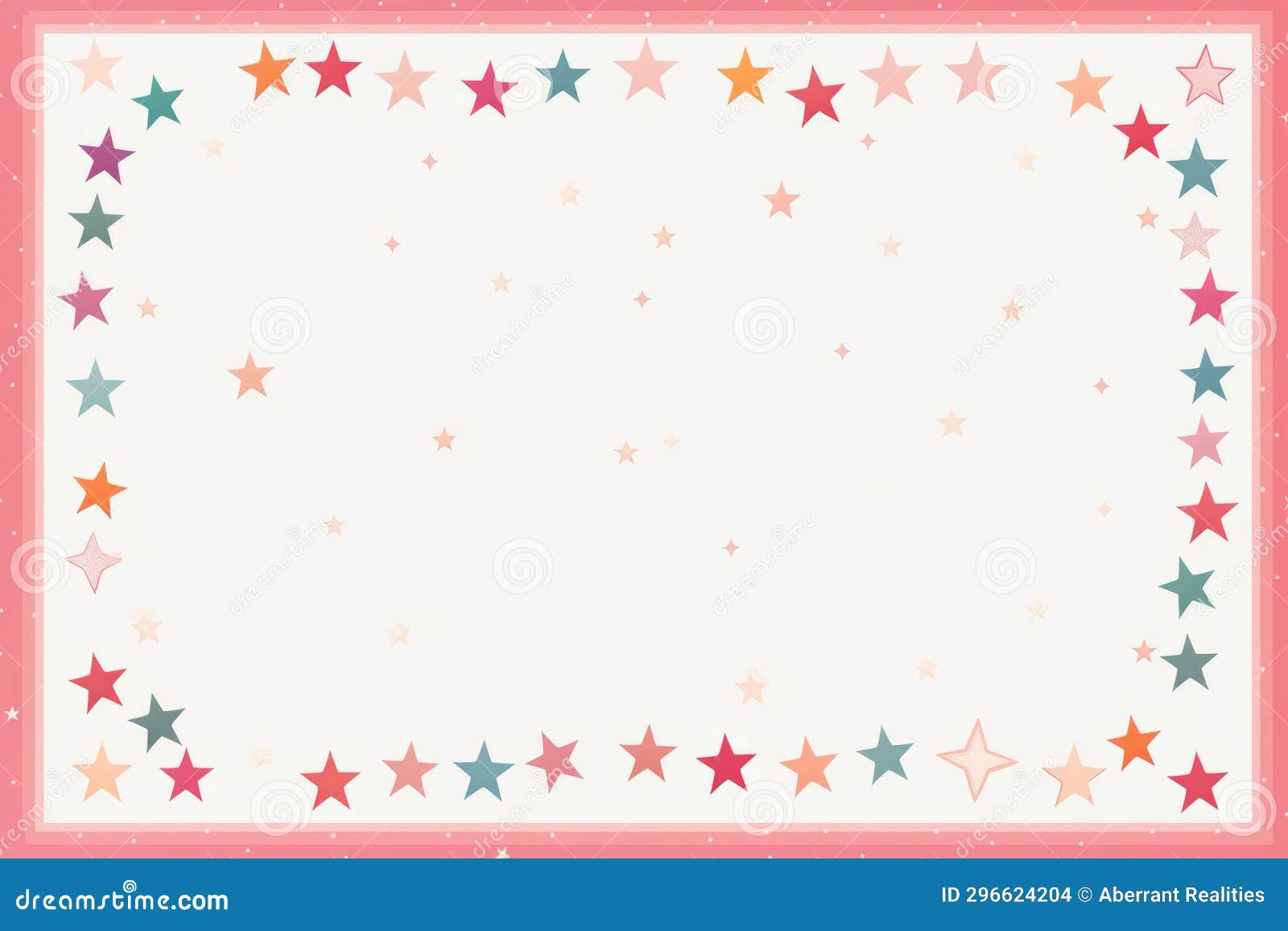 A Pink Border with Stars on it Stock Illustration - Illustration of ...