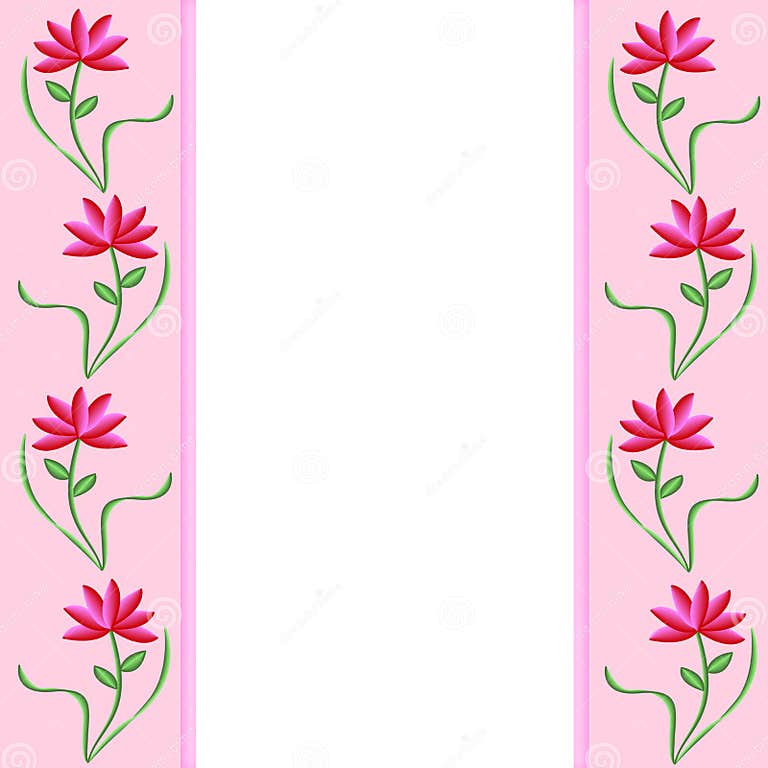 Pink Borders with Flowers stock vector. Illustration of colors - 8026510
