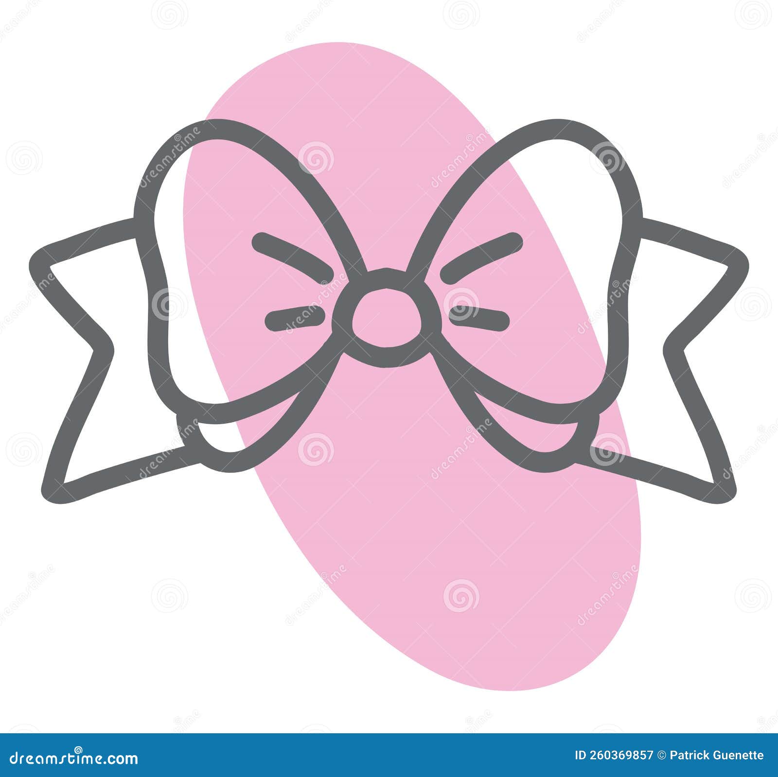 Pink bow, icon stock vector. Illustration of silk, vector - 260369857