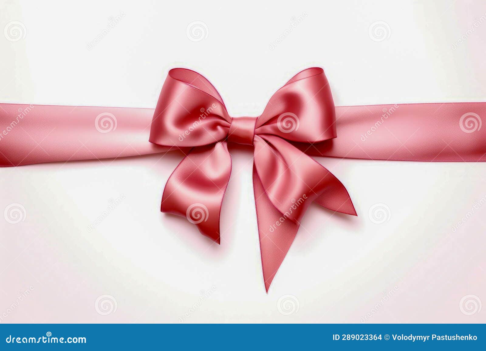 Pink Bow with Long Tail on White Background with Shadow. Generative AI ...