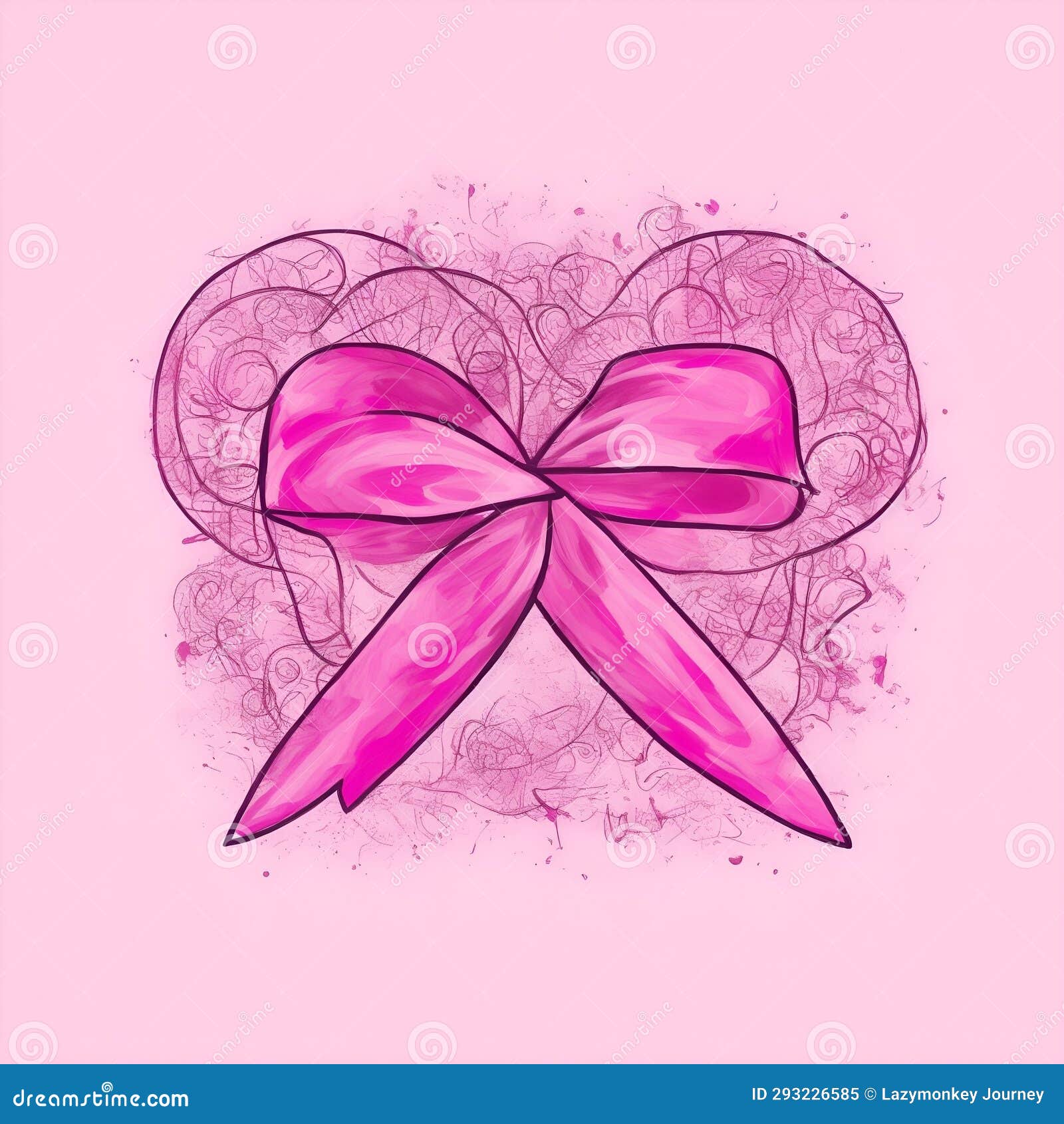 Pink Bow Symbol Doodle Icon Stock Illustration - Illustration of ...