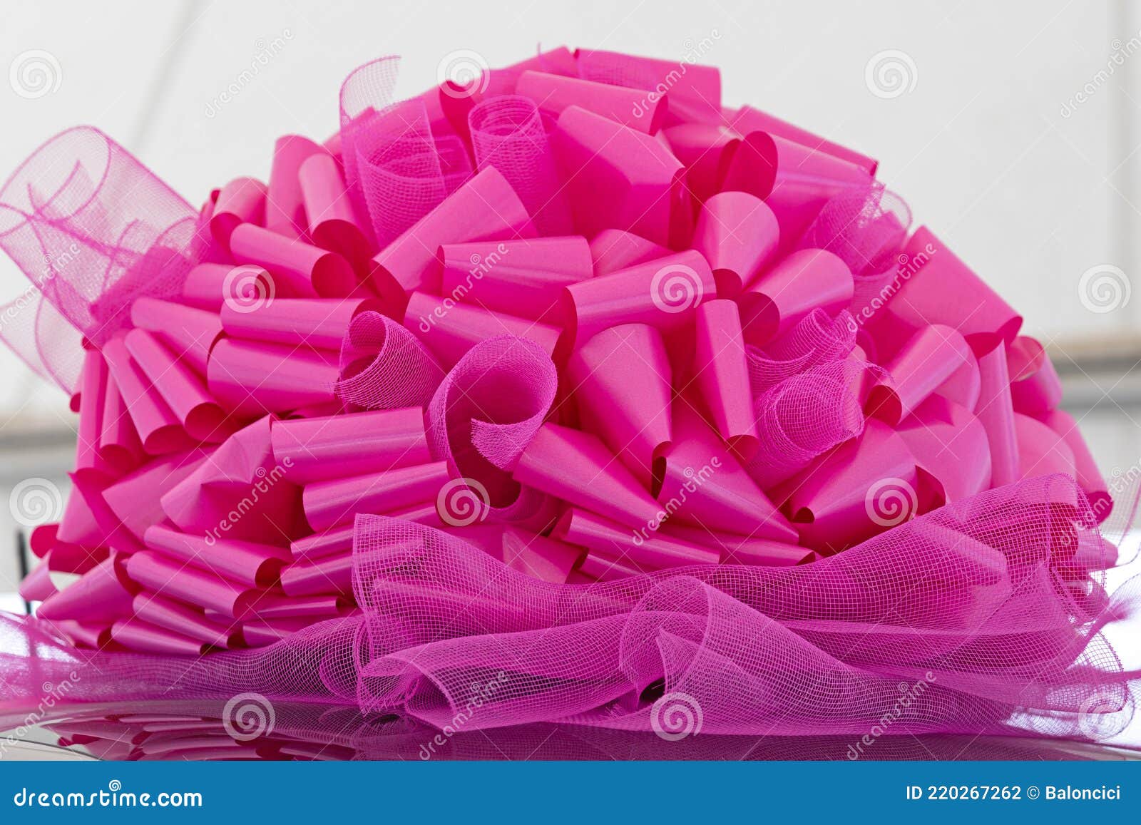 Pink Bow Top stock photo. Image of wrapped, plastic - 220267262