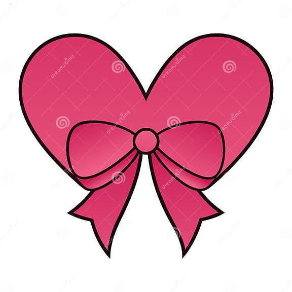 Pink Bow Vector Art Illustration with Solid Color Background Stock ...