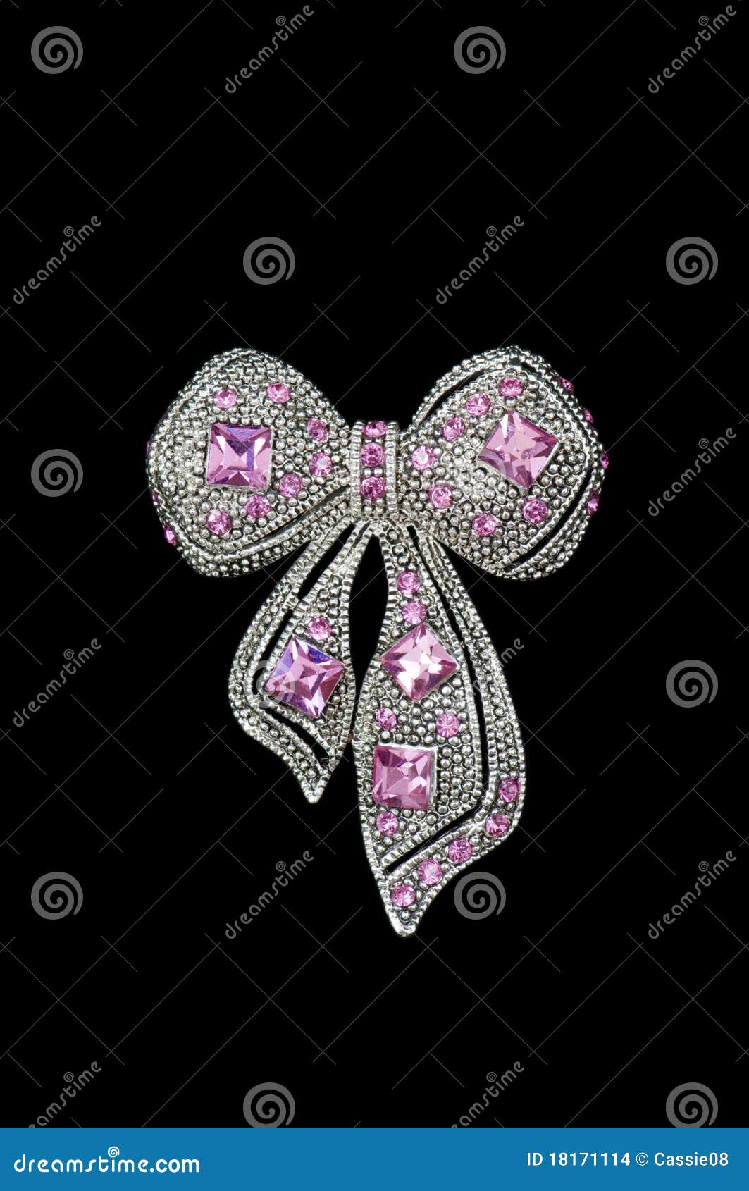 Pink bow vintage brooch stock photo. Image of precious - 18171114