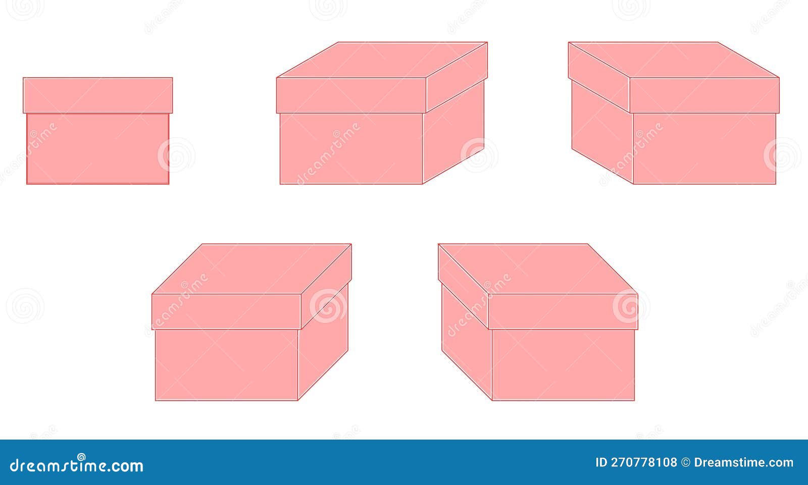 Pink Boxes, Square, with Lid, Mockup, Copyspace, Element, Scalable ...