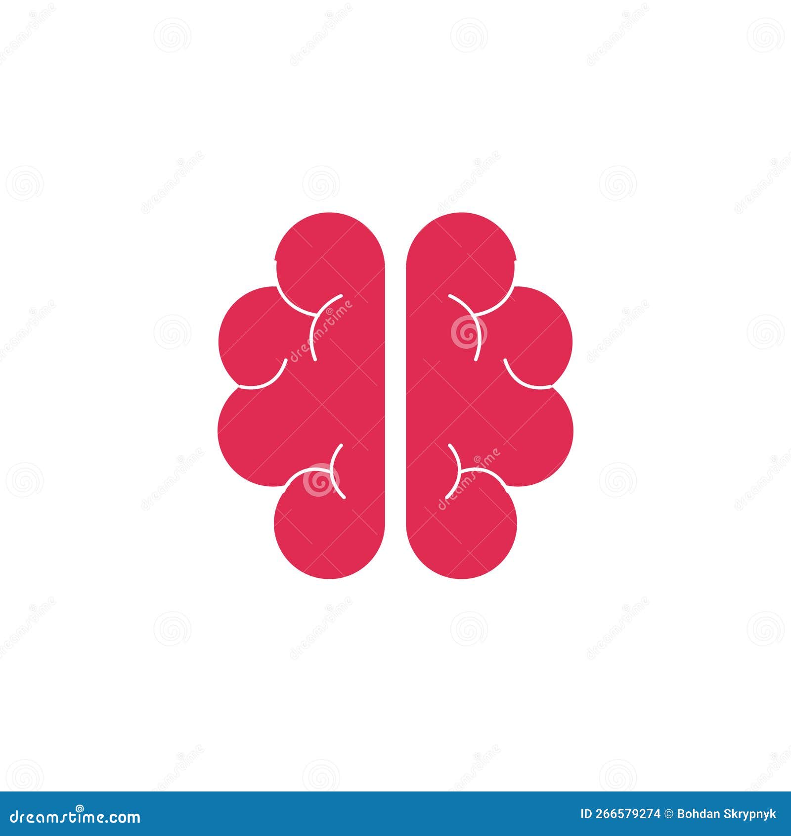 Pink Brain with Convolutions. Symbol of Intellect and Education Stock ...