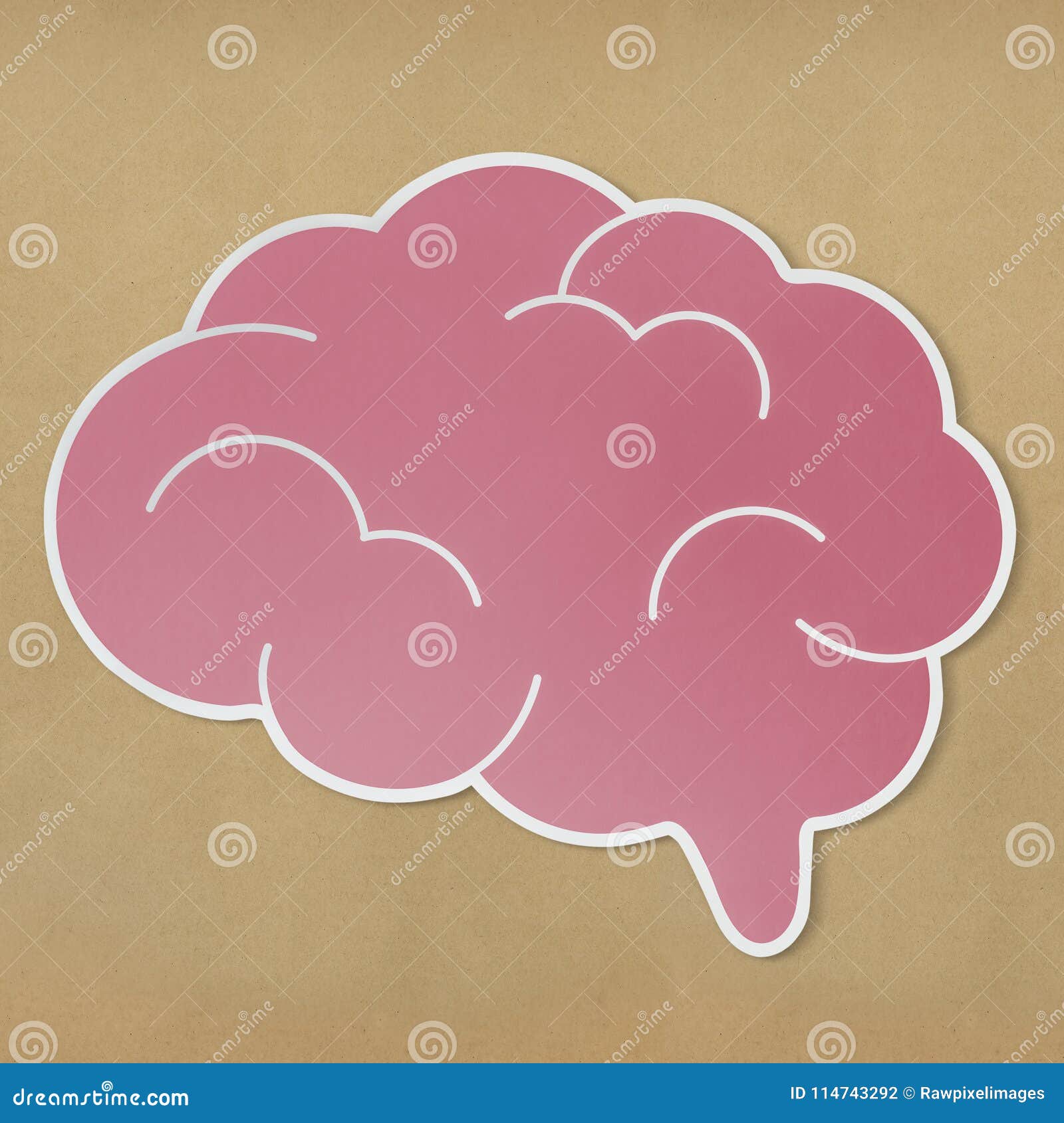 Pink Brain Creative Ideas Icon Stock Illustration - Illustration of ...