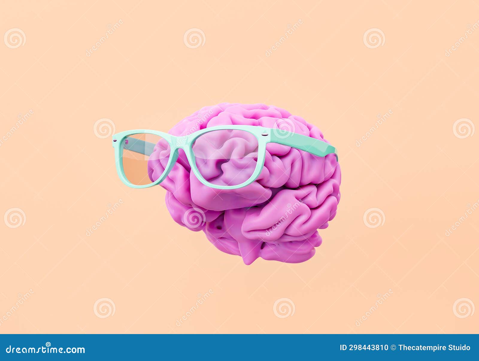 Nerd brain with glasses stock illustration. Illustration of learning ...