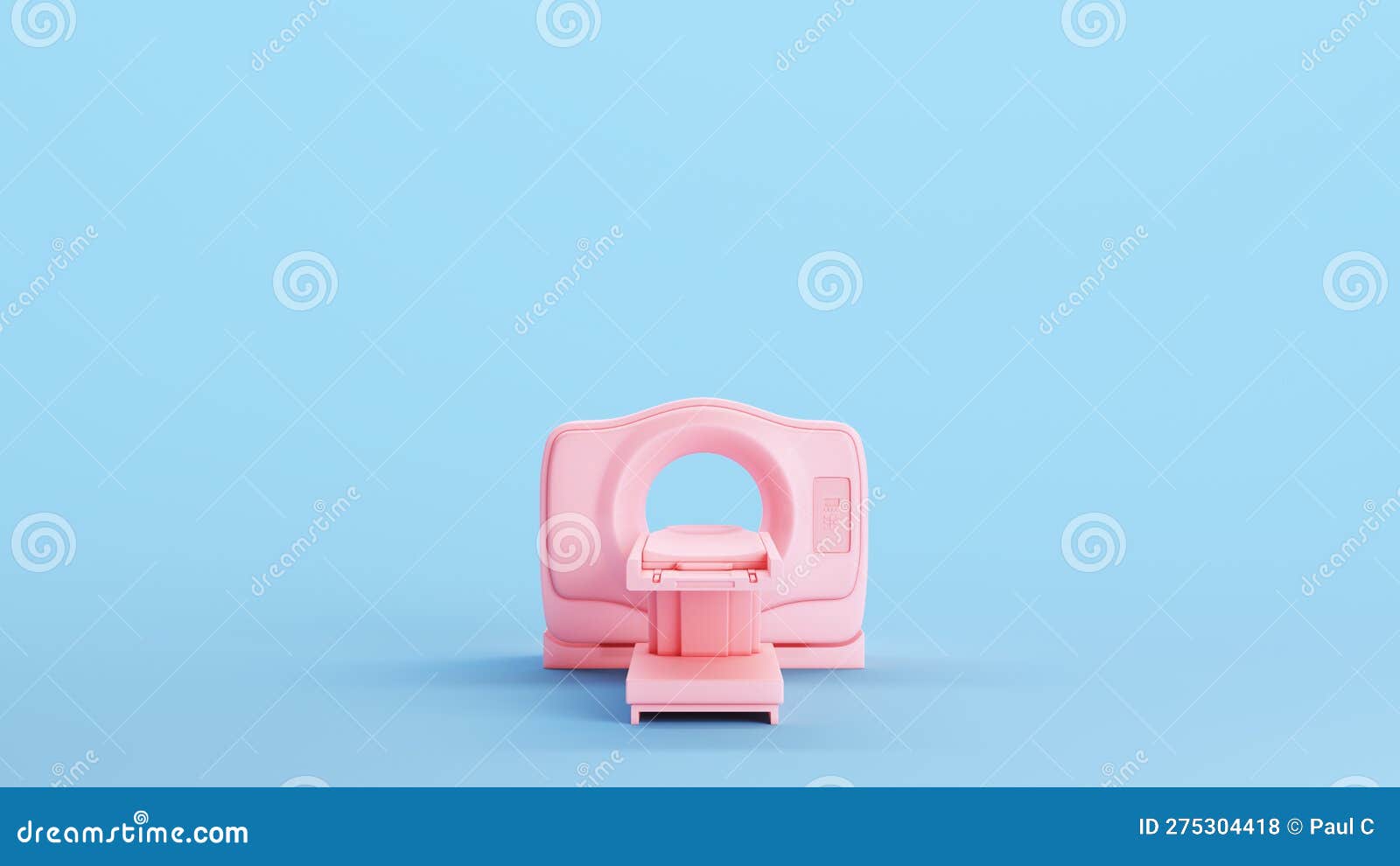 Pink Brain Scanner Computerized Tomography X-Ray Imaging Technique ...