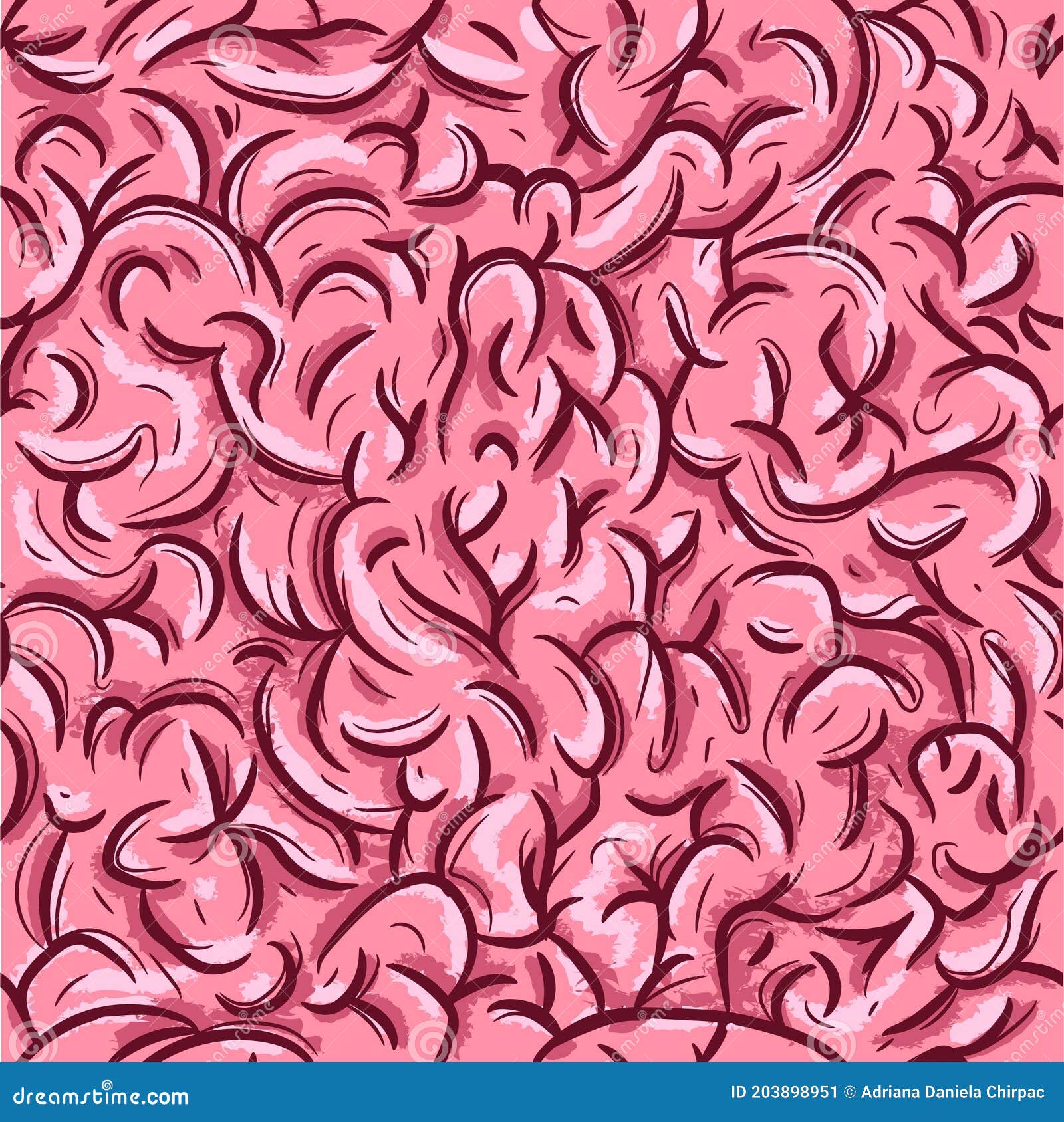 Pink Brain Wallpaper. Medicine and Science Repetitive Background Stock ...