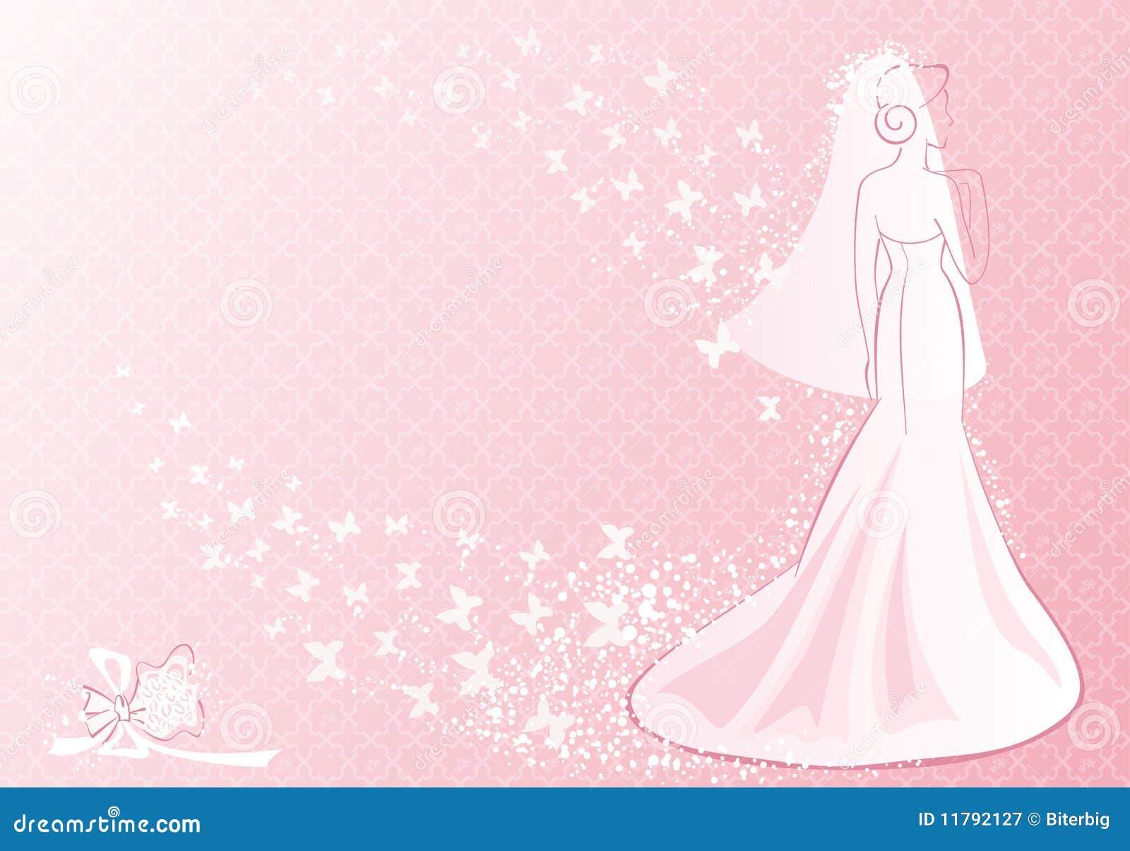 Pink bride stock vector. Illustration of pink, gown, sensuality - 11792127