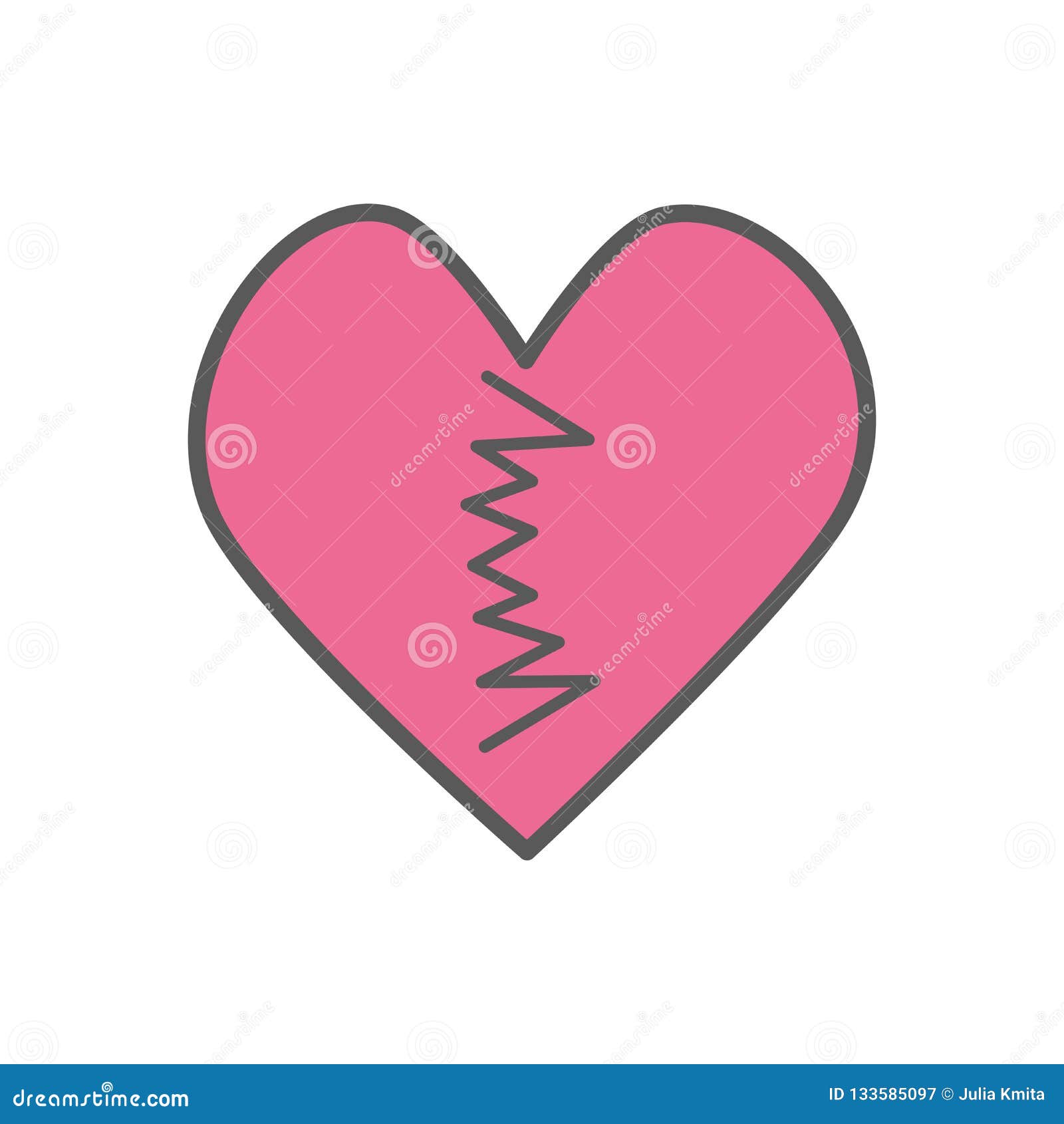 Pink Broken Heart Icon Symbol Stock Illustration - Illustration of ...