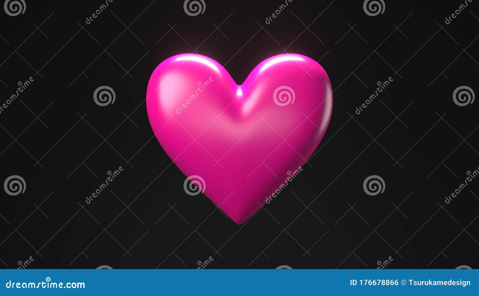 Pink Broken Heart Objects in Black Background. Heart Shape Object ...
