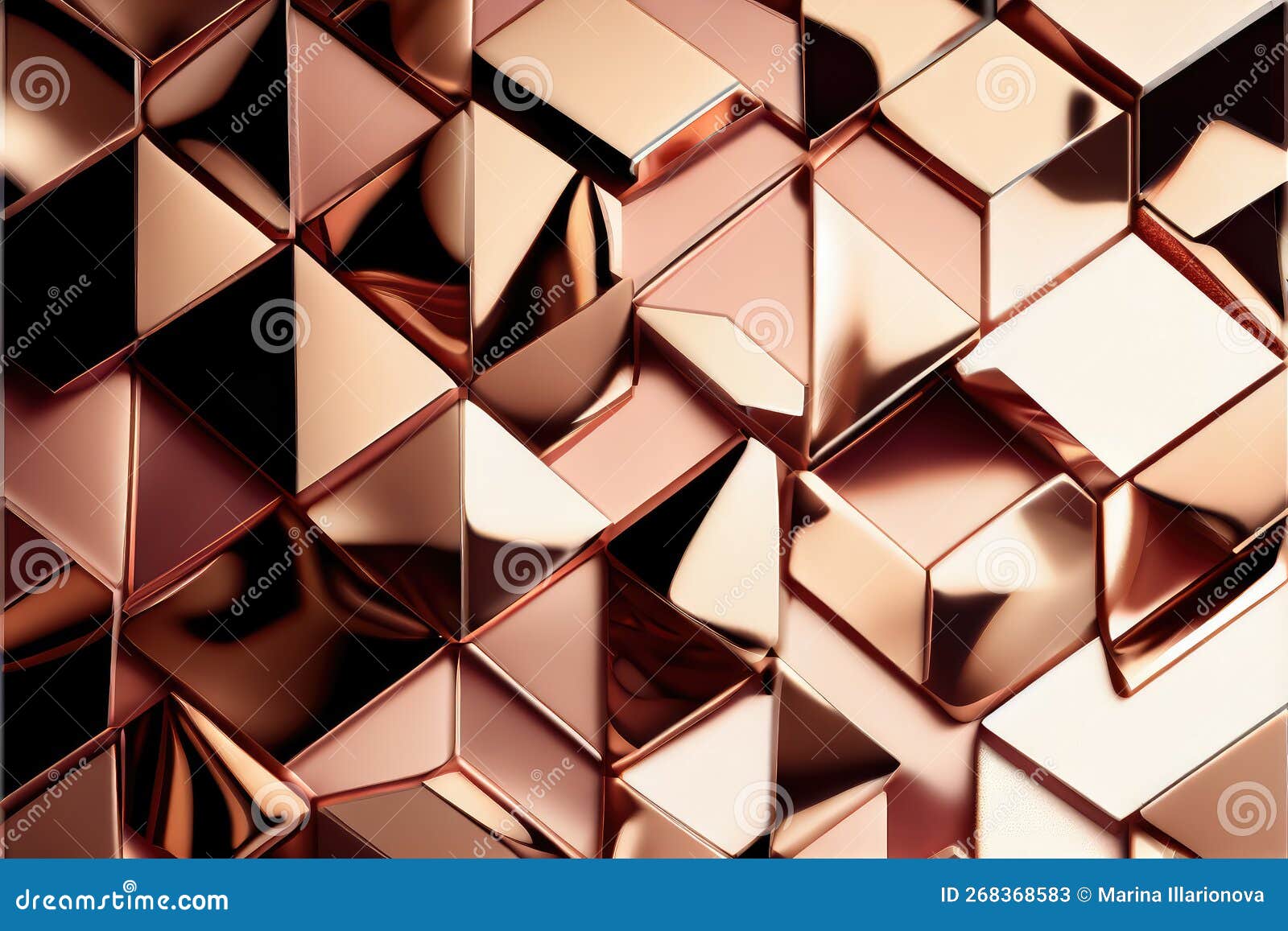 Pink Bronze Sparkling Glossy Metal Abstrackt Patter. Generative AI ...