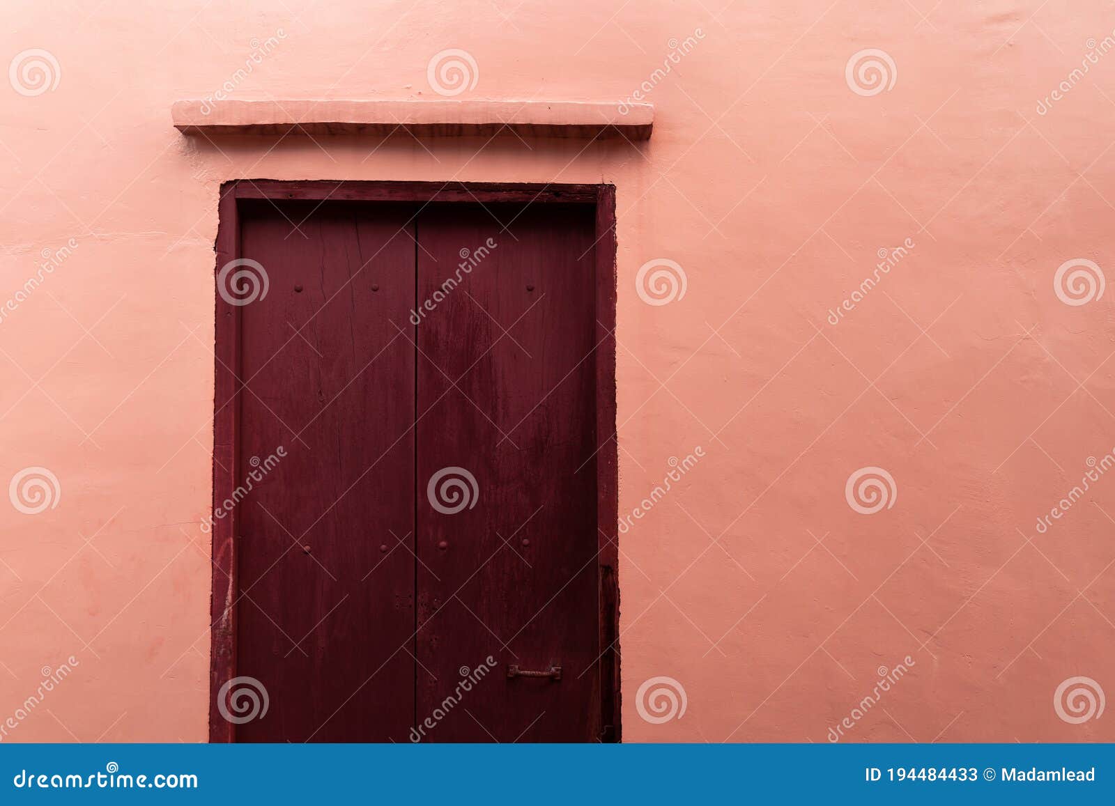 Pink Brown Door with Pink Cement Wall Architecture Background Stock ...