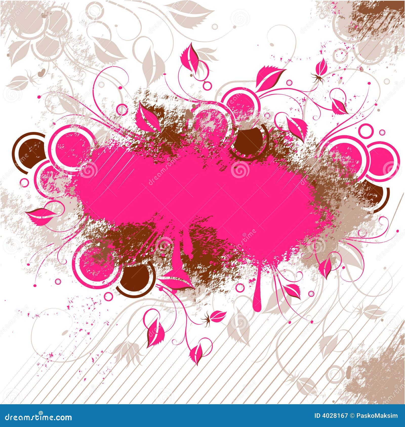 Pink and Brown Floral Pattern Stock Vector - Illustration of pink ...