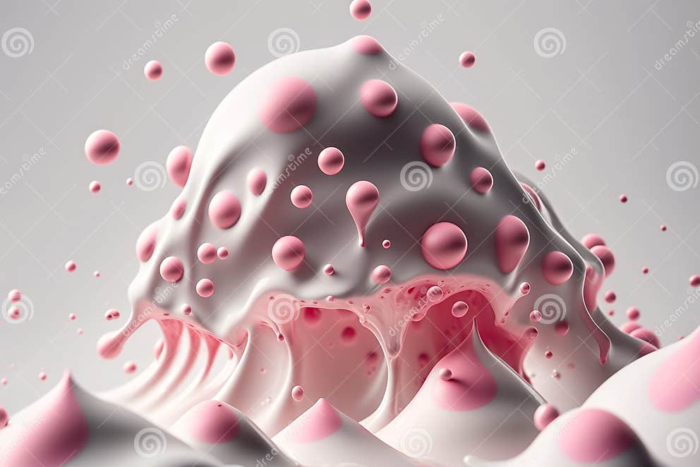 Pink Bubble Wave Abstract Background Generative AI Stock Illustration ...