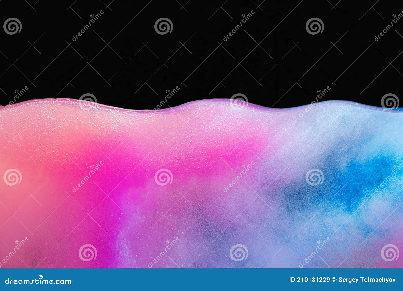 Pink Bubbly Boiling Water Against Black Background Stock Image - Image ...