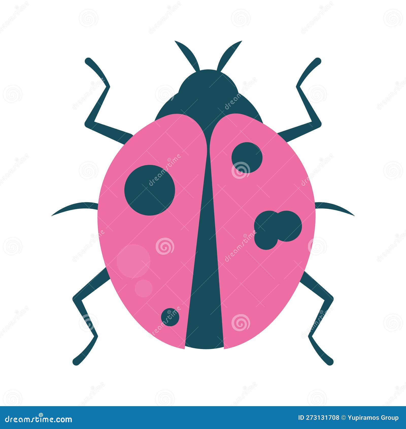 Pink bug insect stock vector. Illustration of botanical - 273131708