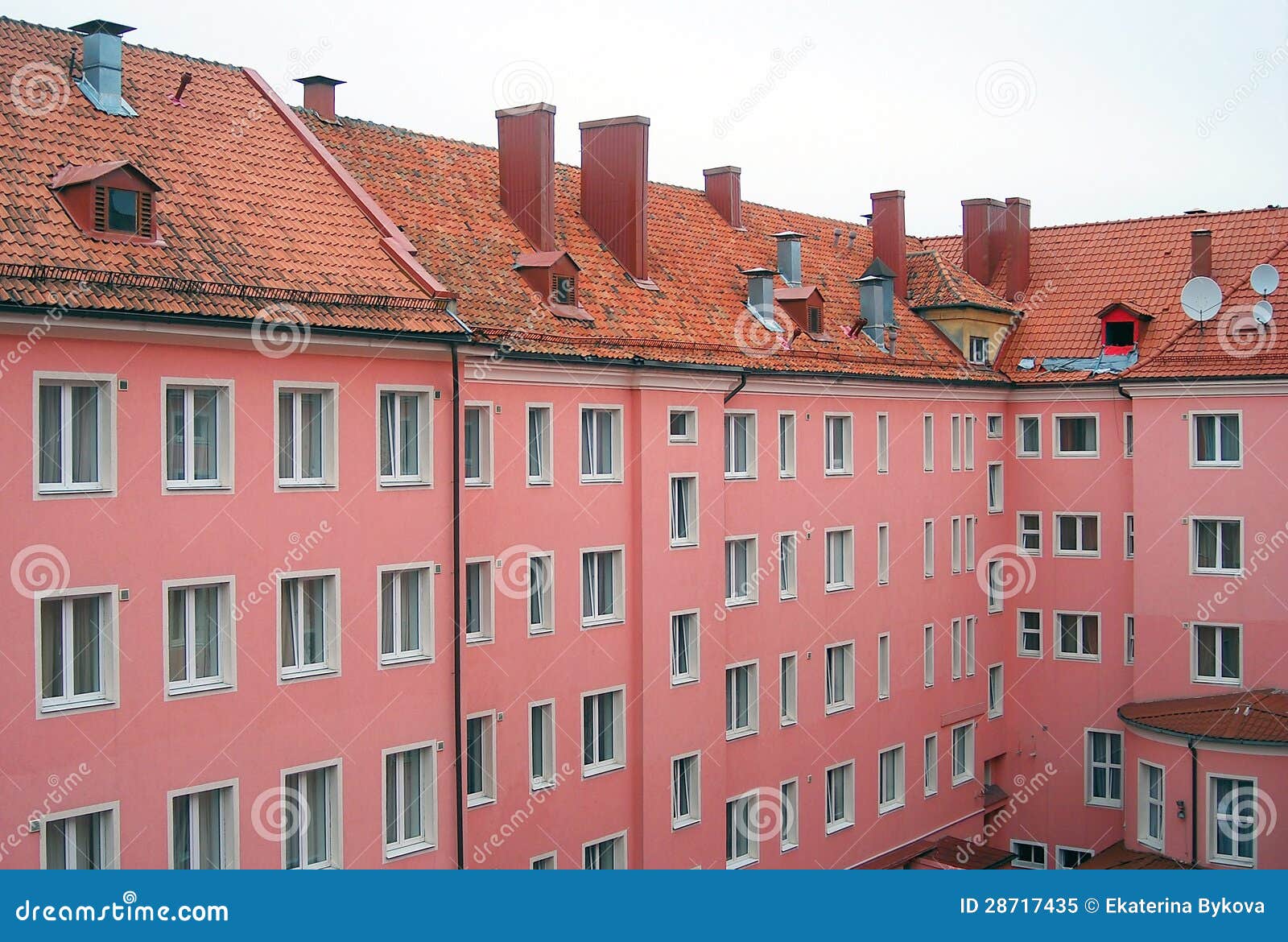 Pink building facade stock image. Image of pink, facade - 28717435